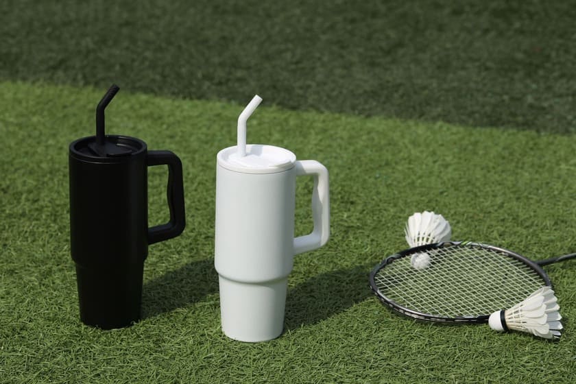 BERN - Recycled Stainless Steel Tumbler with Reusable Straw - White | Jasani